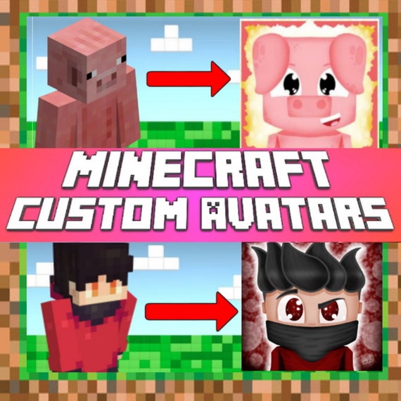 Minecraft YOUR OWN Custom Skin Inspired Avatars / PFP - Etsy