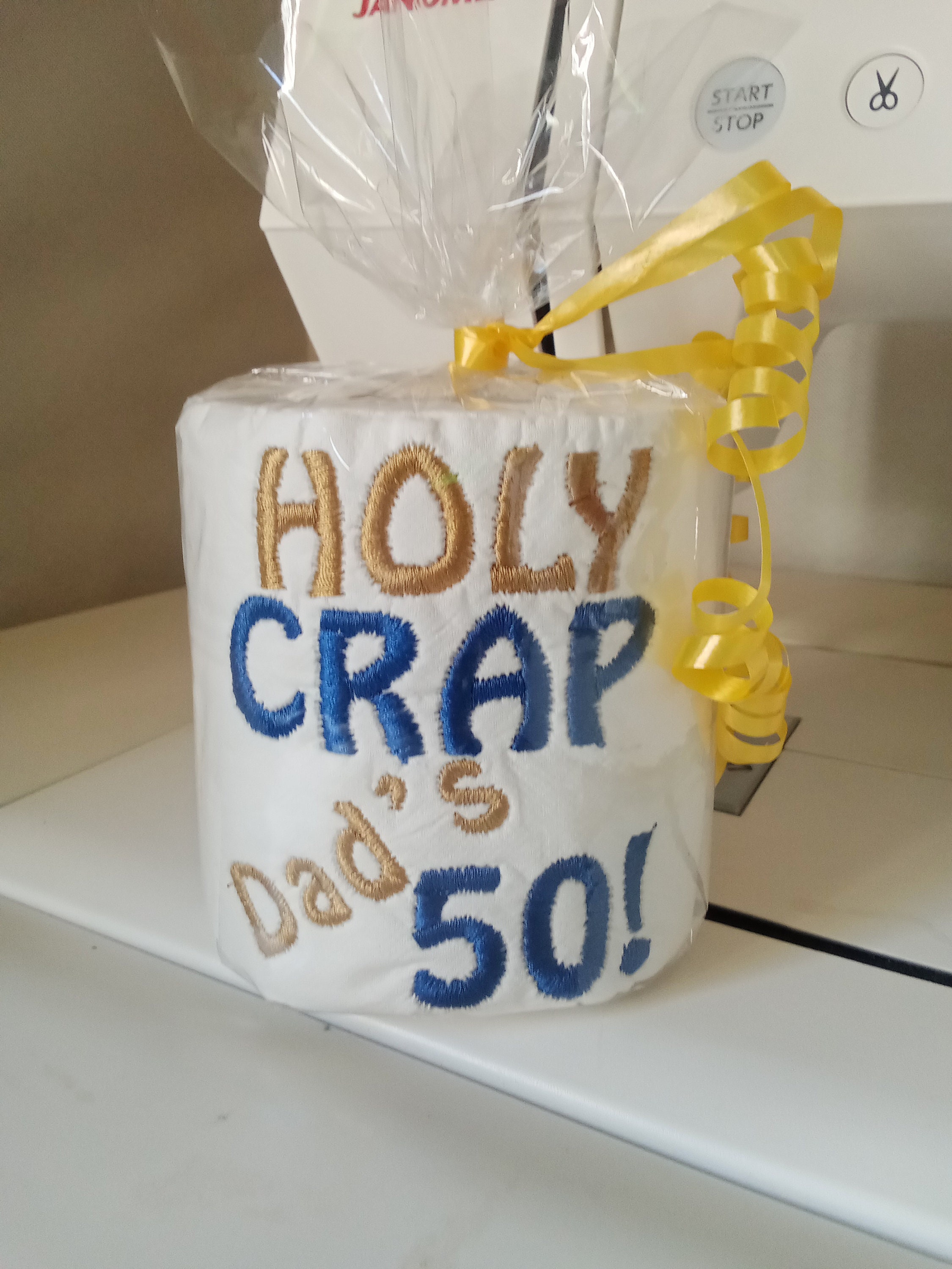 Holy Crap Youre 50 50th Birthday Gift, Embroidered Toilet Roll ...