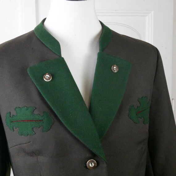 Austrian Blazer, 1990s Vintage Cropped Trachten Jacke… - Gem