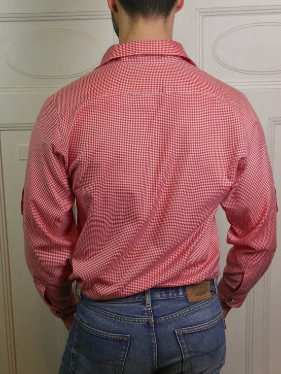 Vintage Check Shirt, 90s Bavarian Trachten Style Red … - Gem