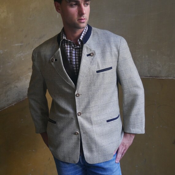 Western Blazer, 90s Vintage German Style Trachten Jac… - Gem