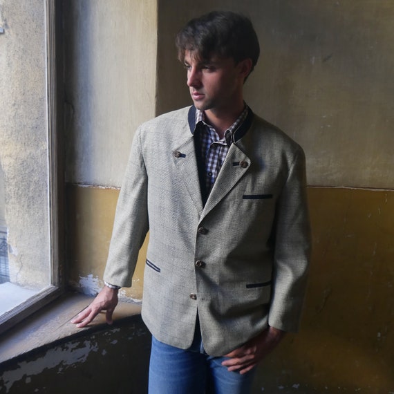 Western Blazer, 90s Vintage German Style Trachten Jac… - Gem