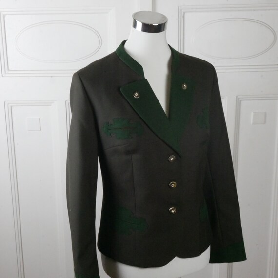 Austrian Blazer, 1990s Vintage Cropped Trachten Jacke… - Gem