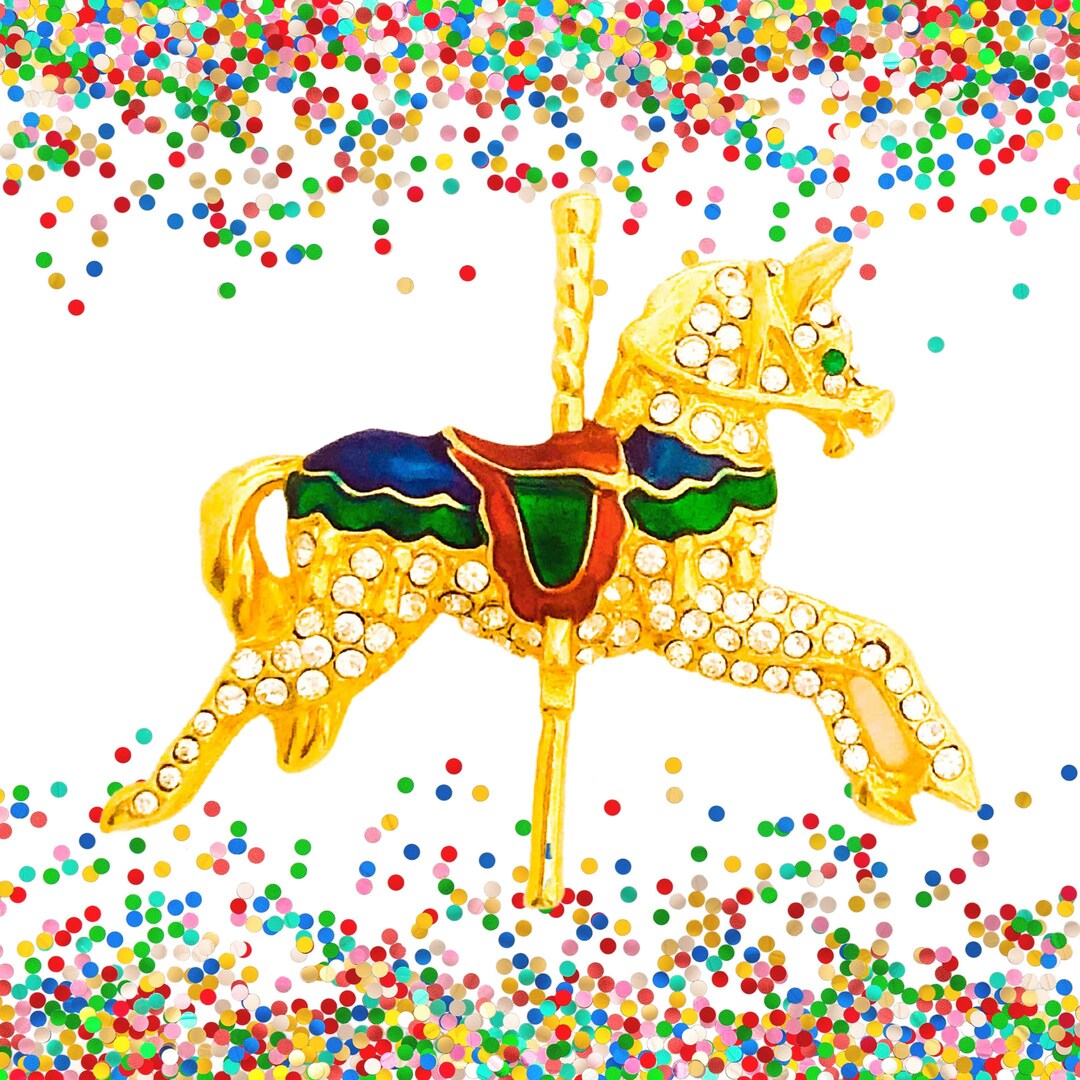 Whimsical Ride: Vintage Carousel Horse Brooch Let the Fun Begin - Etsy