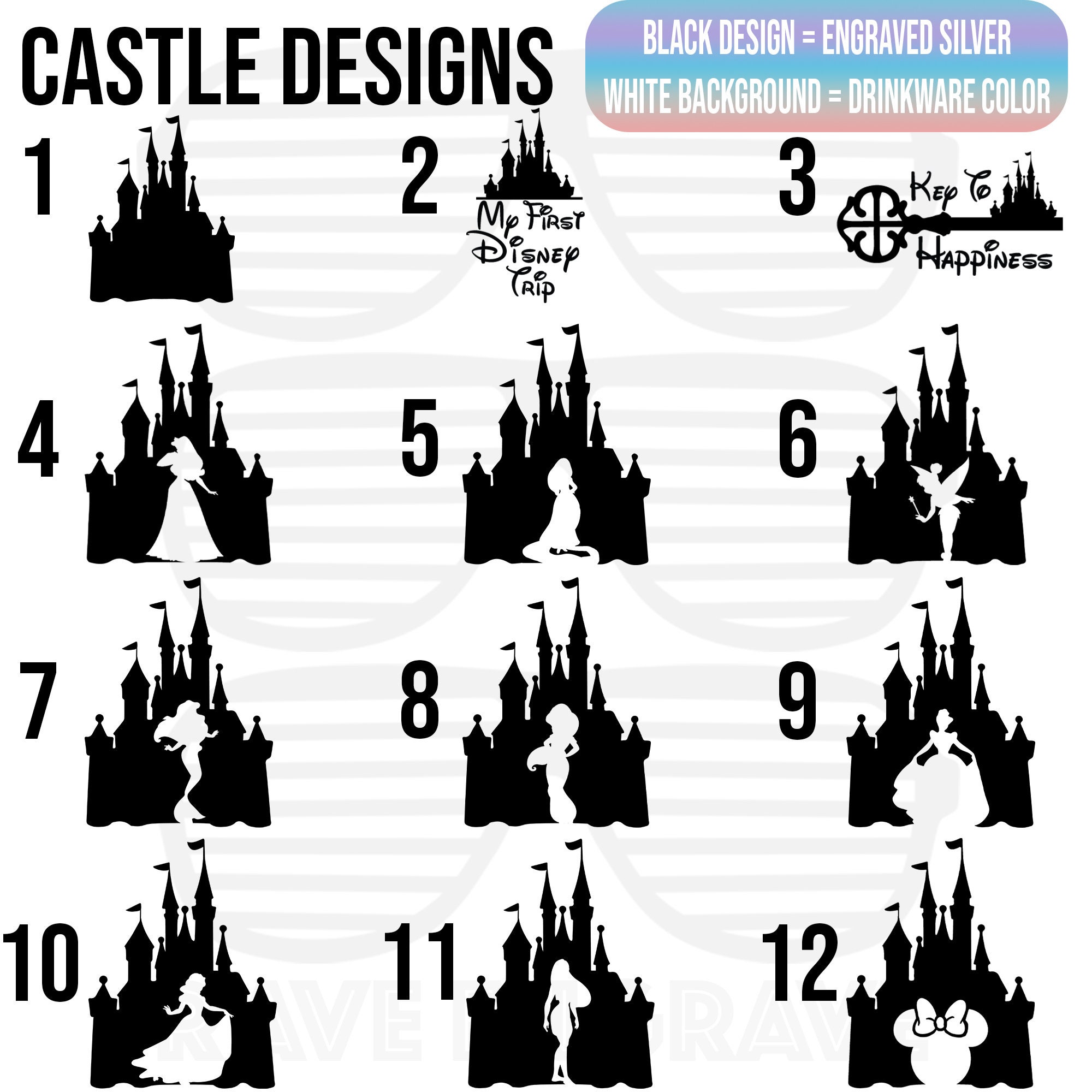 Disney Castle Princess Design Collection (personalization Included ...