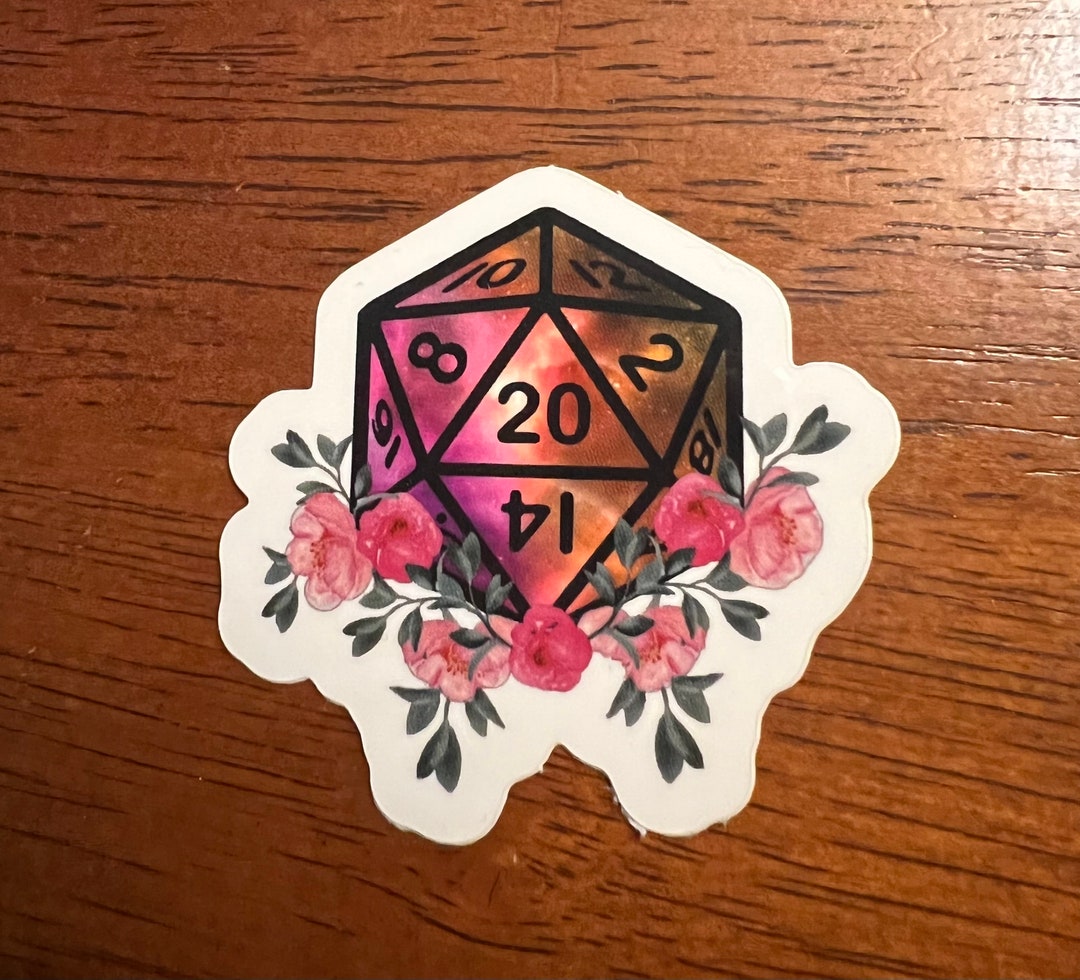 Pink D20 Vinyl Sticker - Etsy