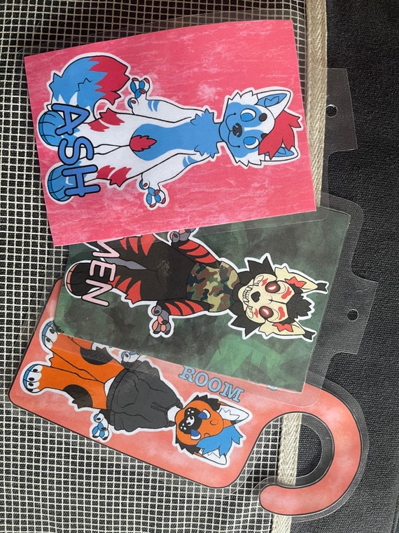 Fullbody Printed and Laminated Fursona Badge/door Hanger A5 - Etsy