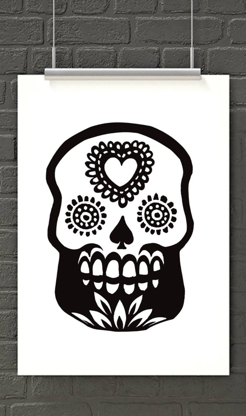 La Calaca Chicana Arte Mural Mexicano, Cholo Hone Decor - Etsy México