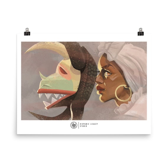 Bomba Y Plena Puerto Rican Wall Art Print Vejigante Boricua - Etsy