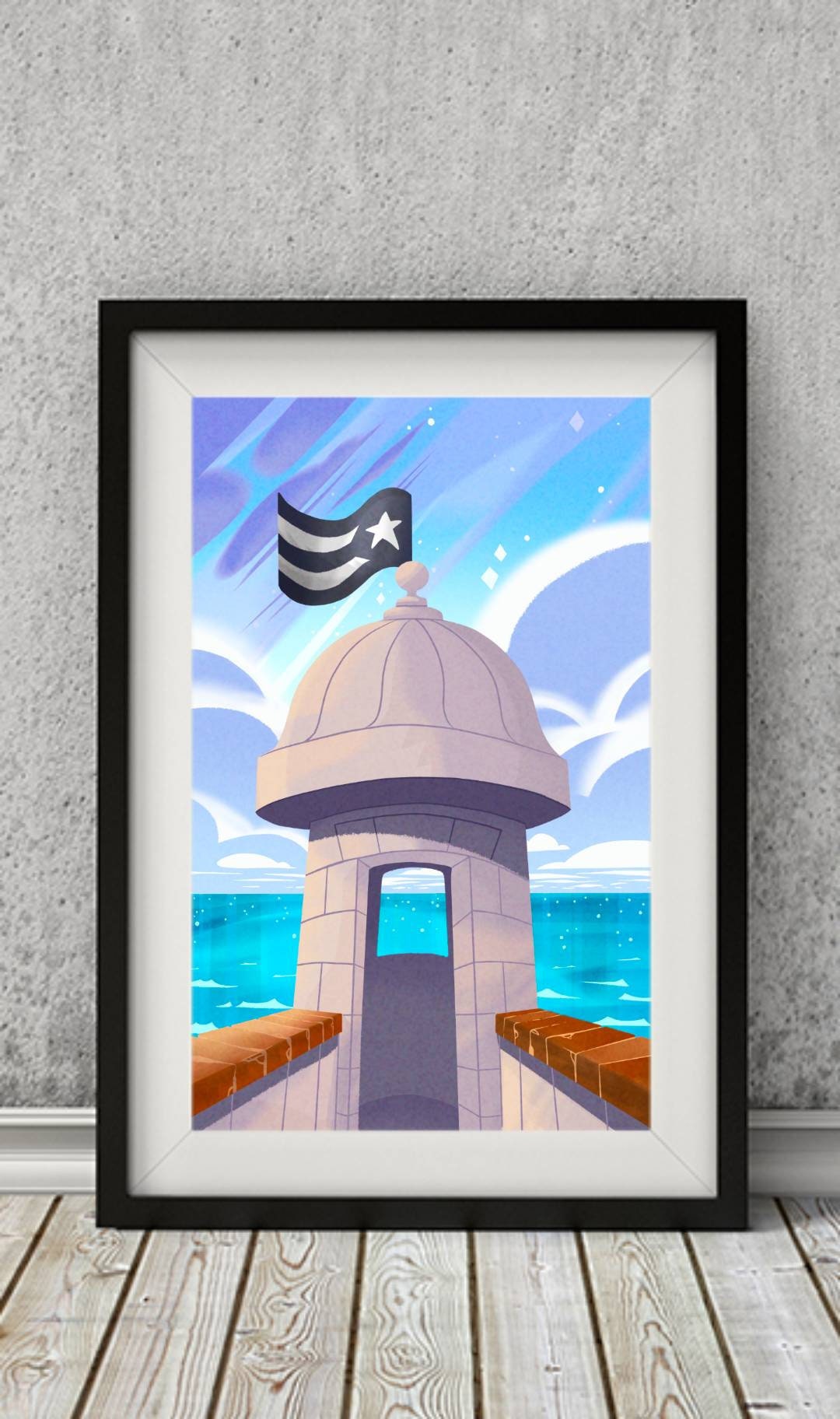 El Morro Old San Juan Wall Art Print Puerto Rican Flag Home Decor Gifts ...