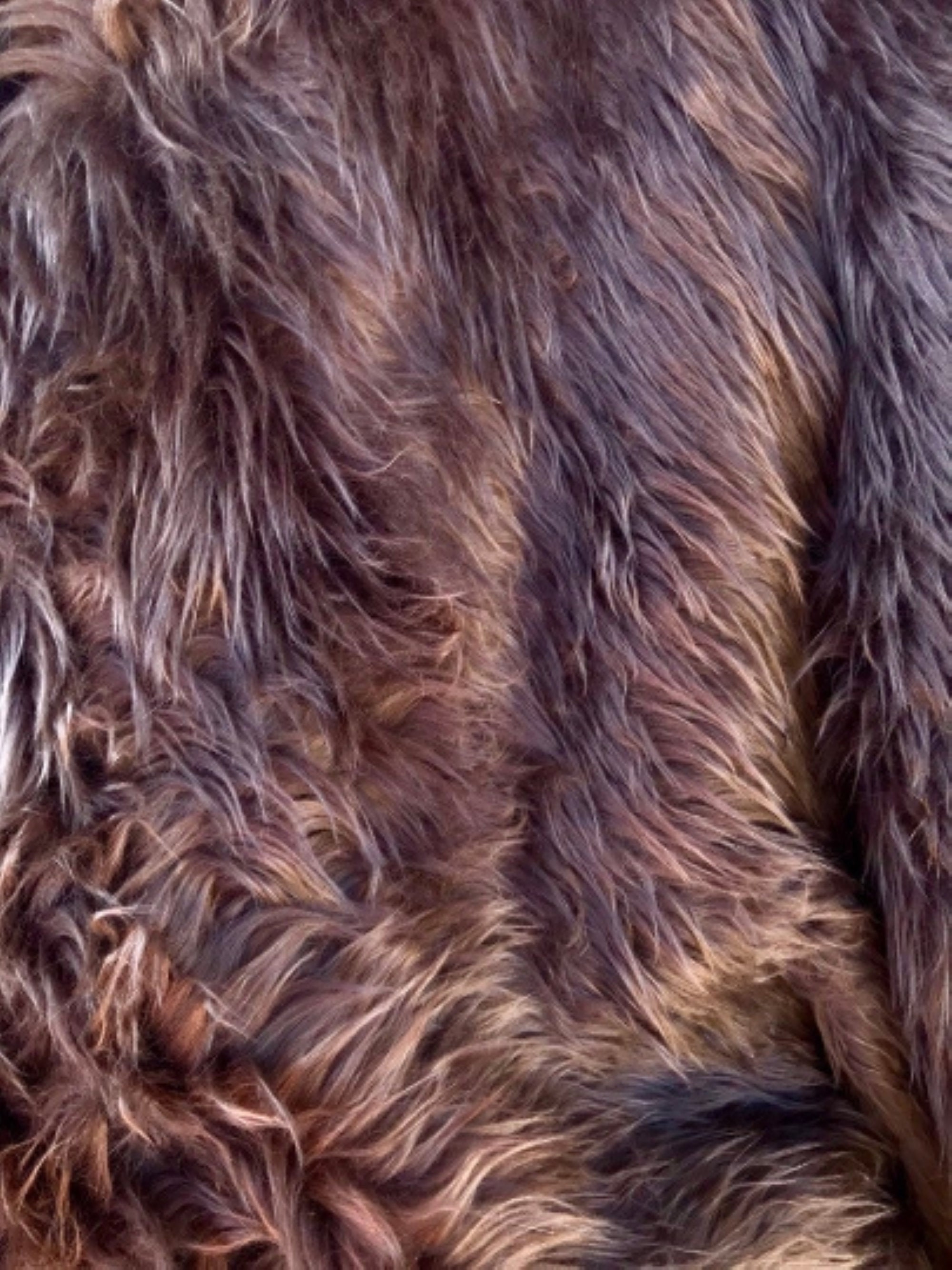 Chocolate Brown Shaggy Faux Fur Fabric By The Yard 60 | Etsy