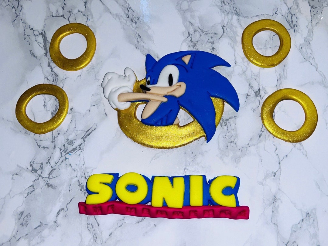 Handmade Edible Birthday Party Sonic Fondant Cake Topper - Etsy