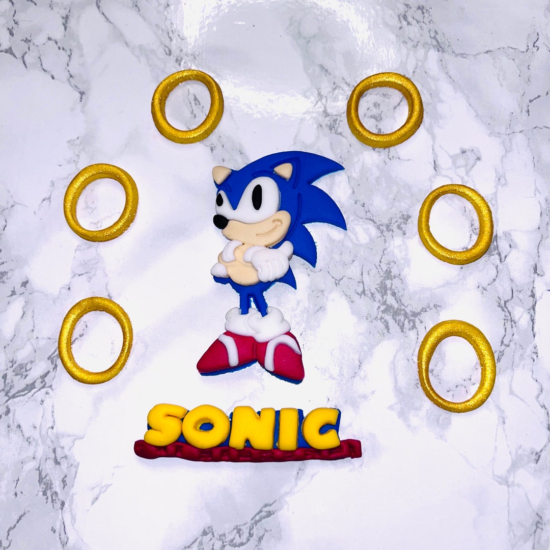 Handmade Edible Sonic Fondant Cake Toppers - 5 Inches in Size - Etsy
