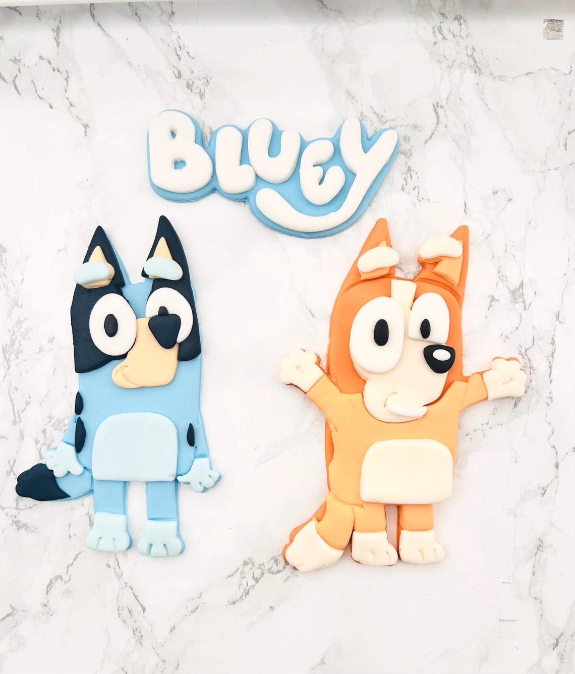 Bluey Cake Topper Set – Bluey & Bingo Fondant Cake Toppers, Bluey ...