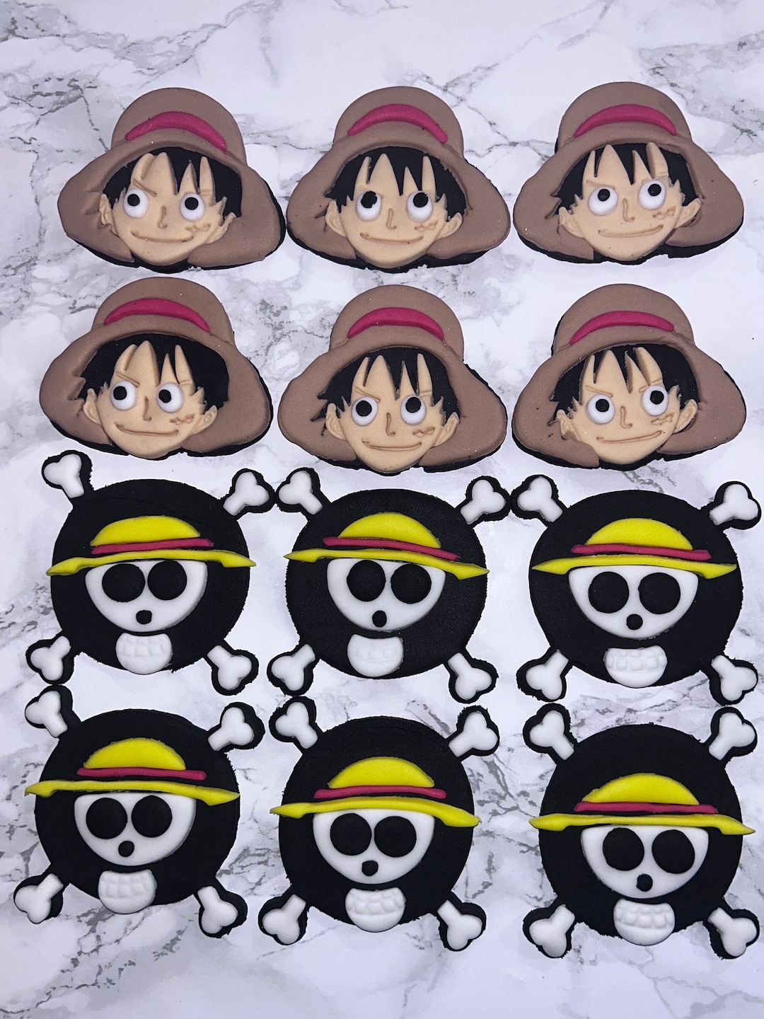 Handmade Edible Unofficial One Piece Birthday Party Fondant Luffy ...