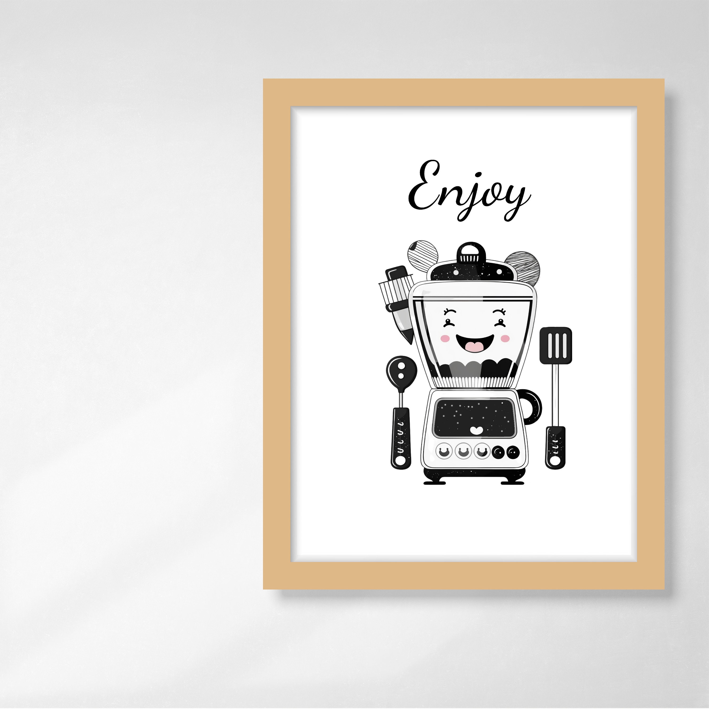 Kitchen Decor, Set of 3 Line Drawing Printable, Kitchen Wall Art ...