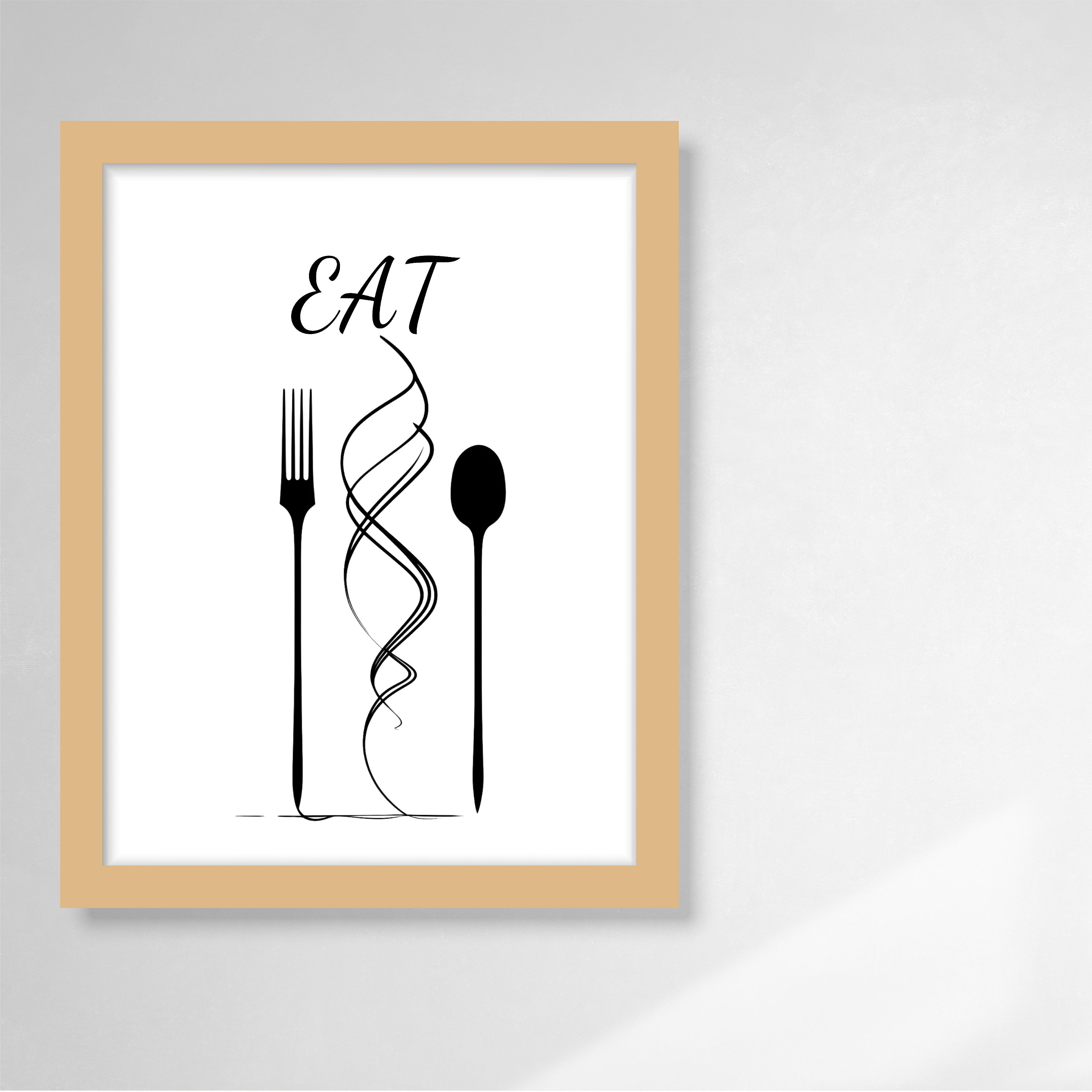 Kitchen Decor, Set of 3 Line Drawing Printable, Kitchen Wall Art ...