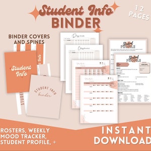 Printable Student Info Binder for Teachers | Class Roster, Student ...