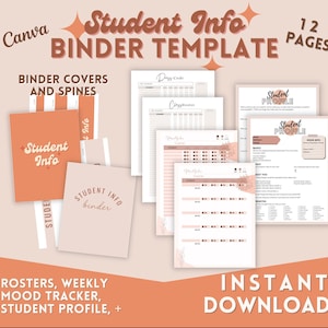 Student Info Binder for Teachers EDITABLE TEMPLATE | Class Roster ...