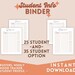 Printable Student Info Binder for Teachers | Class Roster, Student ...