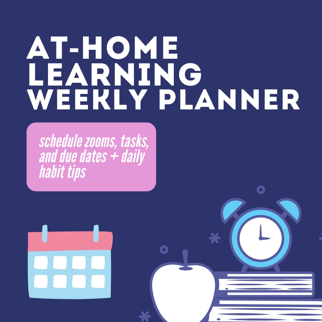 Distance Learning Student Calendar | Weekly Calendar | at Home Learning ...