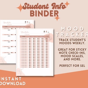 Student Info Binder for Teachers EDITABLE TEMPLATE | Class Roster ...