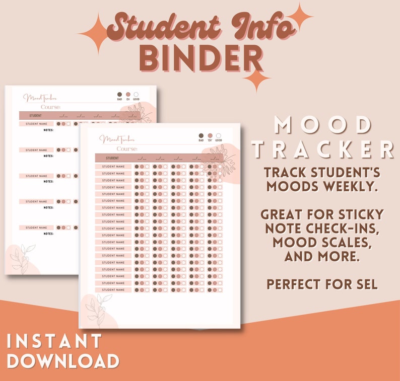 Student Info Binder for Teachers EDITABLE TEMPLATE | Class Roster ...