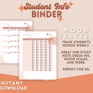 Printable Student Info Binder for Teachers | Class Roster, Student ...