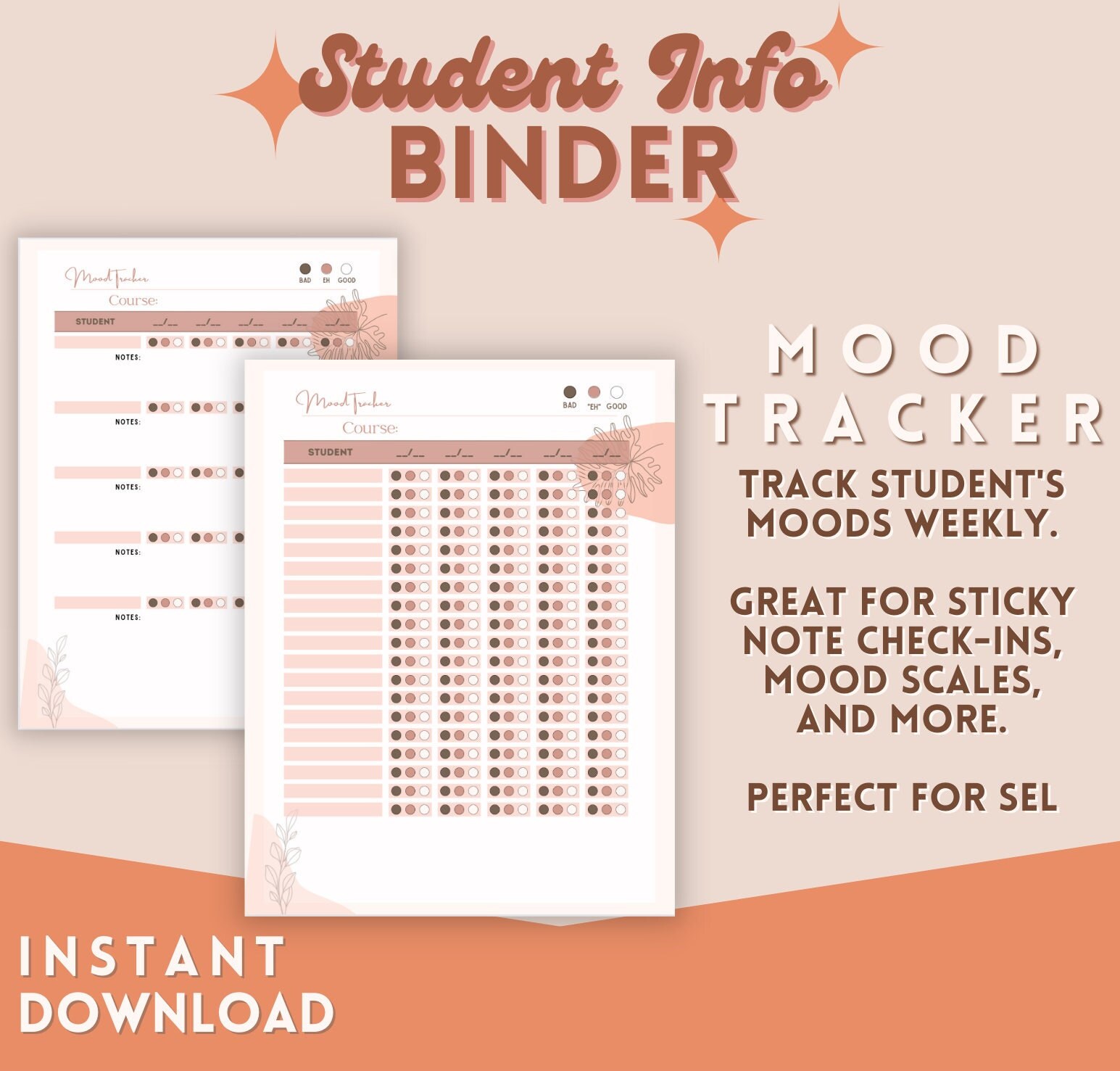 Printable Student Info Binder for Teachers | Class Roster, Student ...