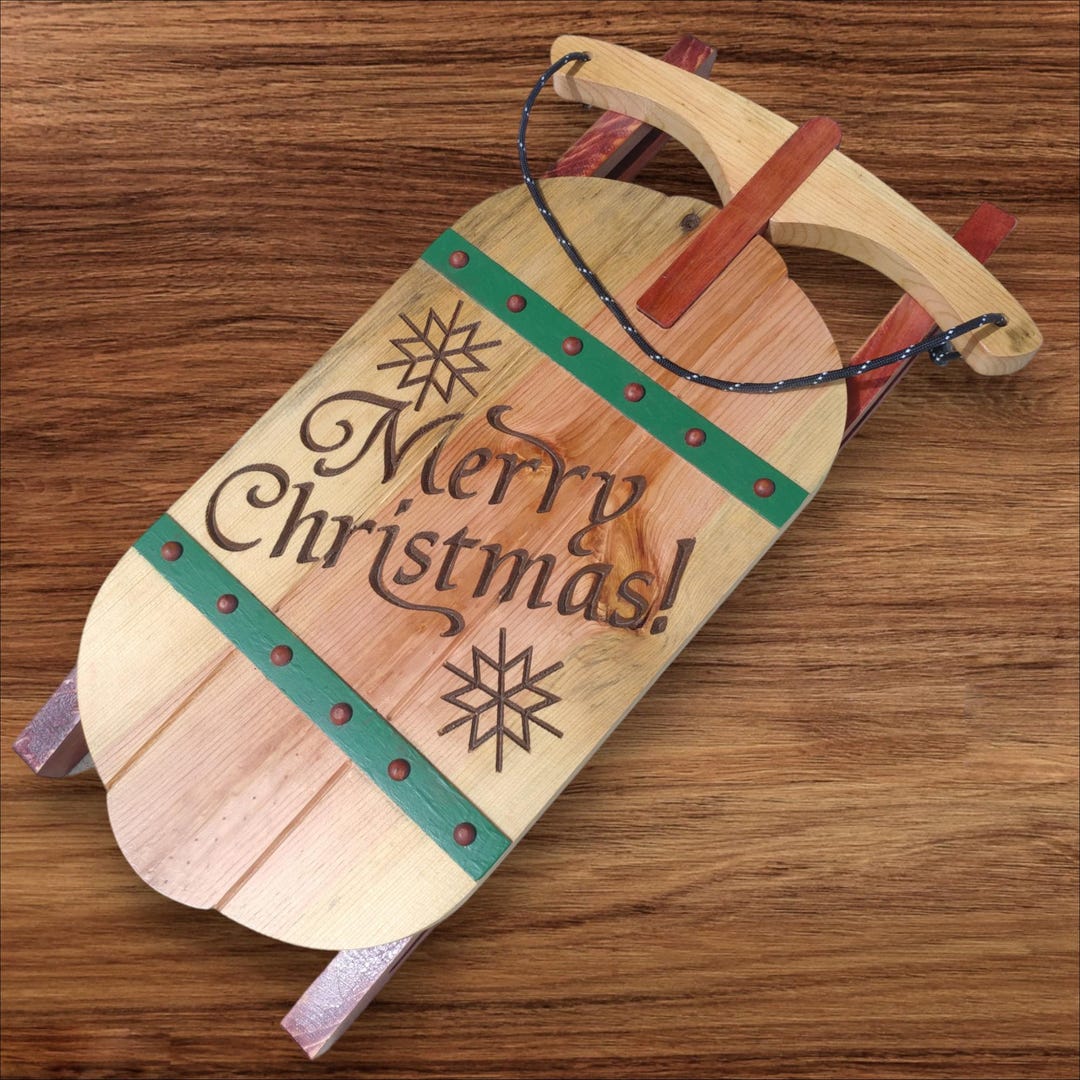 Christmas Sled Deluxe Handcrafted W/ Merry Christmas - Etsy