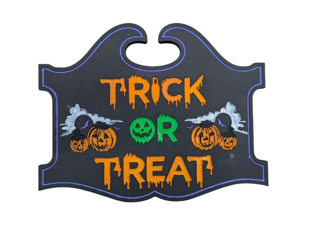 Halloween Trick or Treat Signs - Etsy