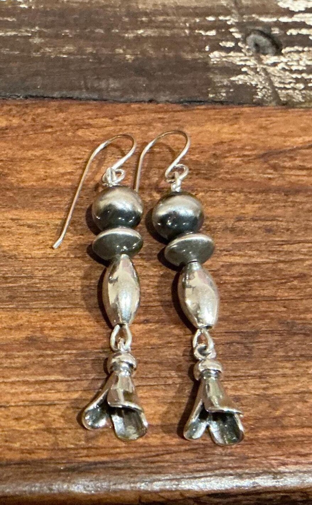 E023 - Sterling Squash Blossom Charms, Sterling Navajo Pearls and ...