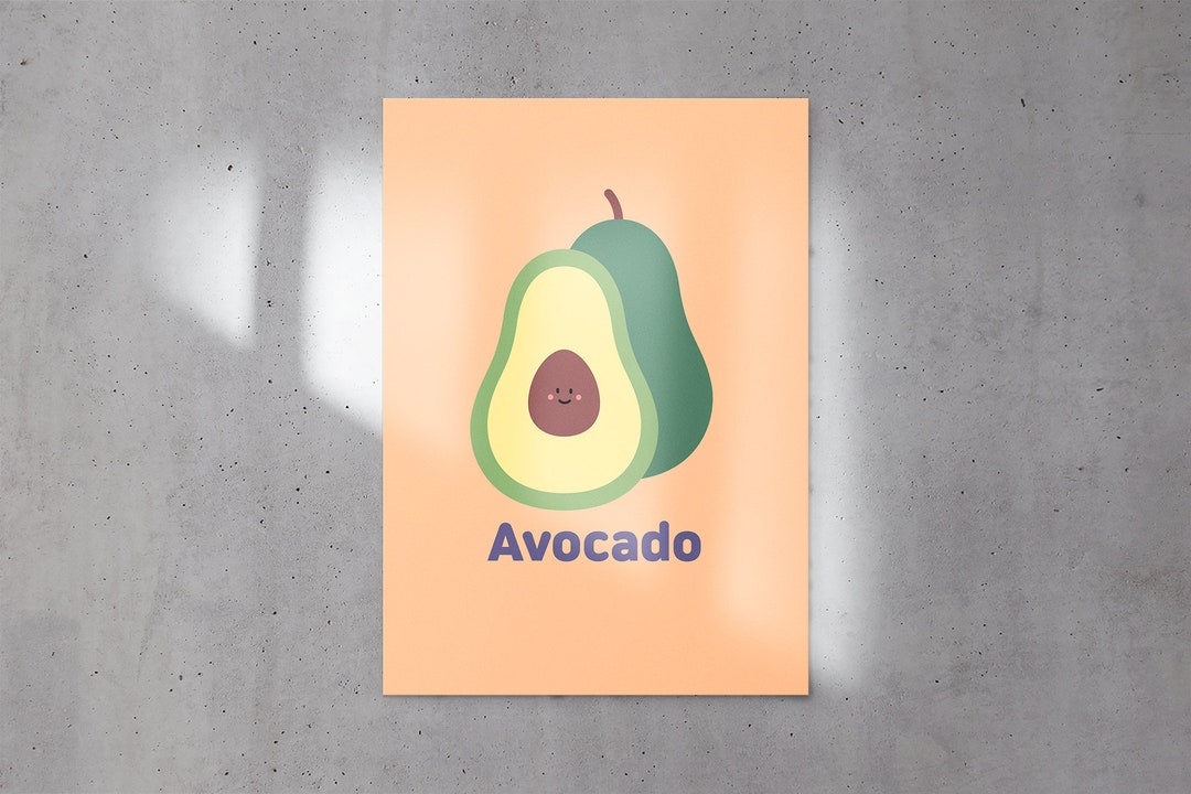 Printable Avocado Wall Art Digital Avocado Wall Decor Avocado Digital Poster Cute Avocado
