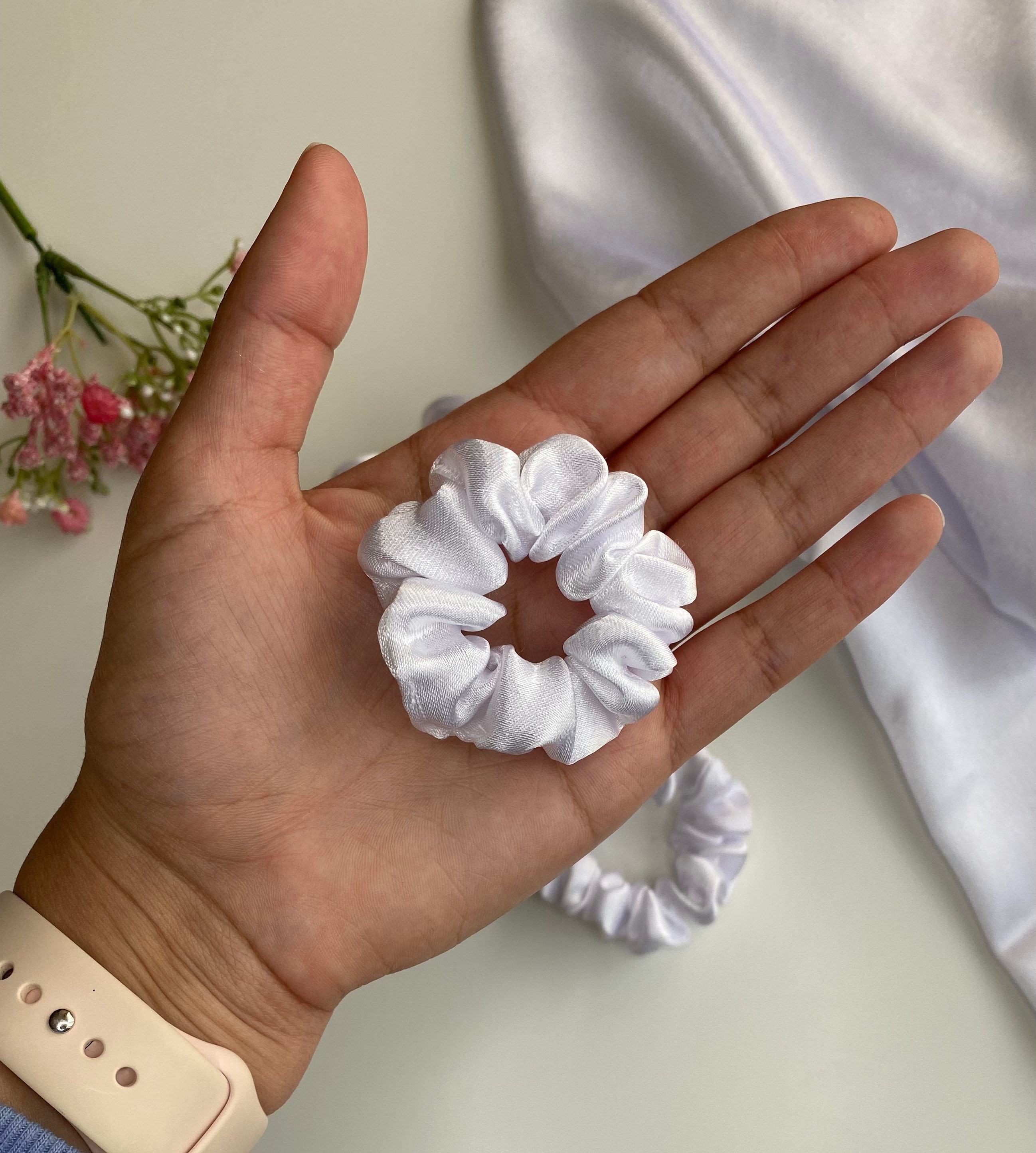 White Satin Scrunchie Classic Scrunchie Thin Scrunchie Mini Scrunchie ...