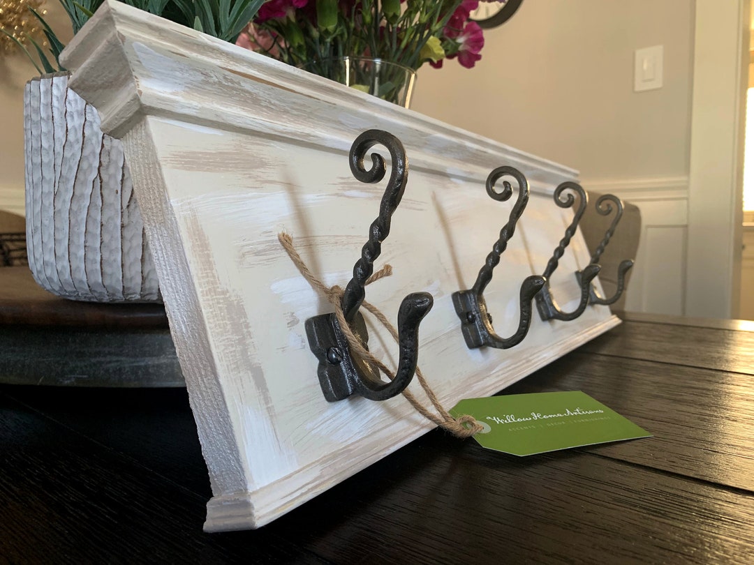 Farmhouse Coat Rack / French Country Coat Rack / White Cinnamon Matte ...