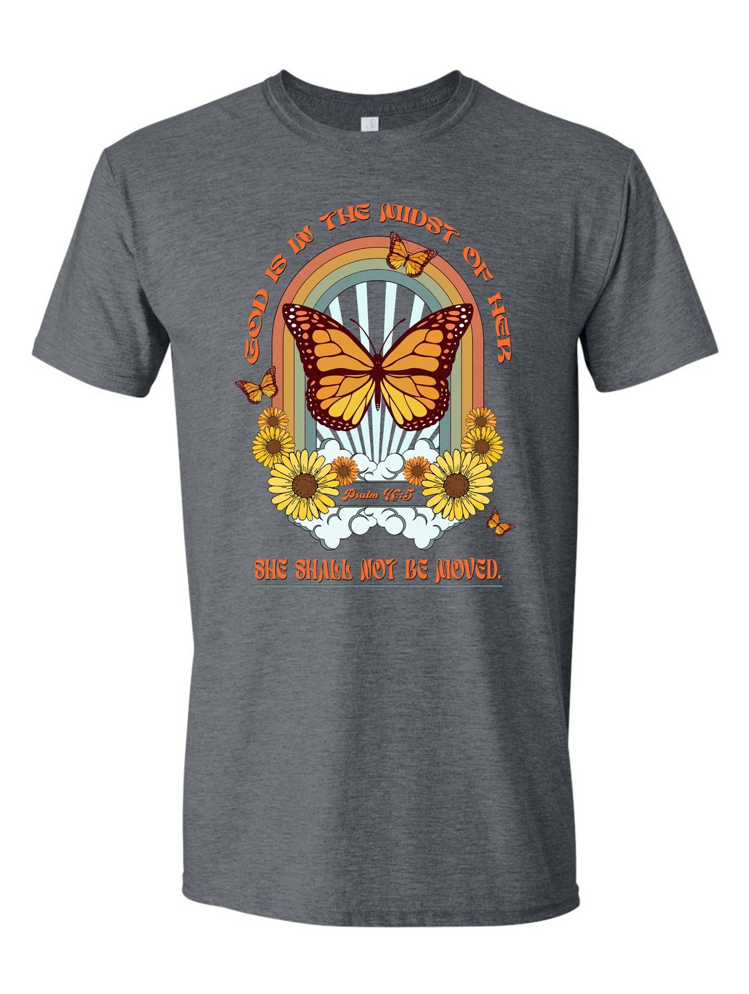 Hippie Vibes God is in the Midst of Her Psalm 46:5 Groovy Christian Tee ...