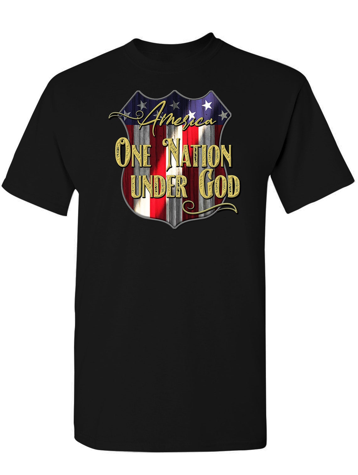 One Nation Under God Detailed Graphic T-shirt - Etsy