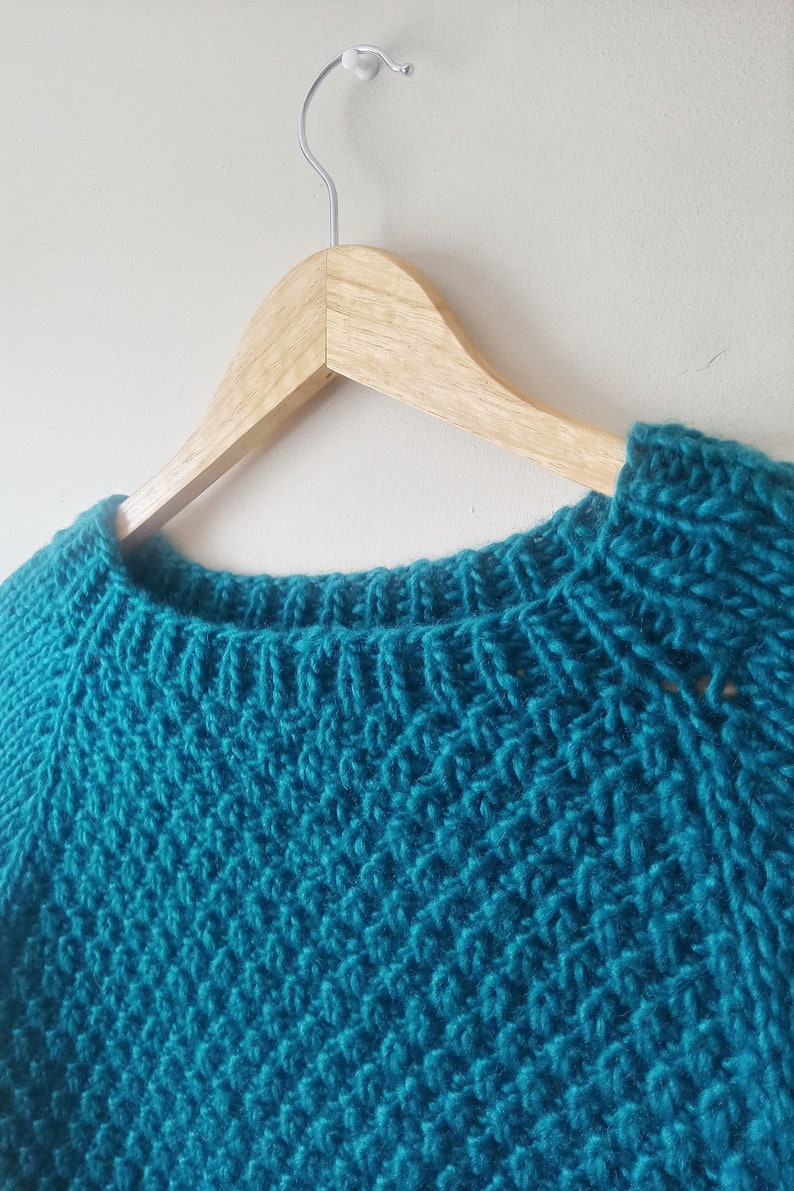 Knitting Pattern in Spanish, Handmade Two-needle Knitted Raglan Sweater ...
