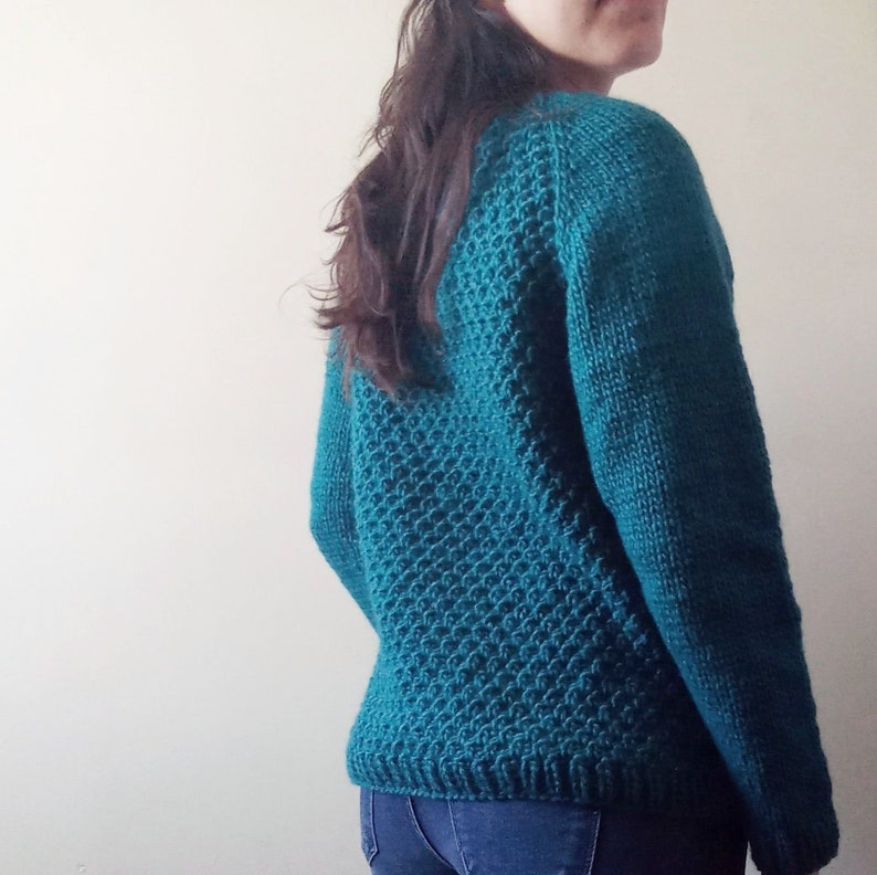 Knitting Pattern in Spanish, Handmade Two-needle Knitted Raglan Sweater ...