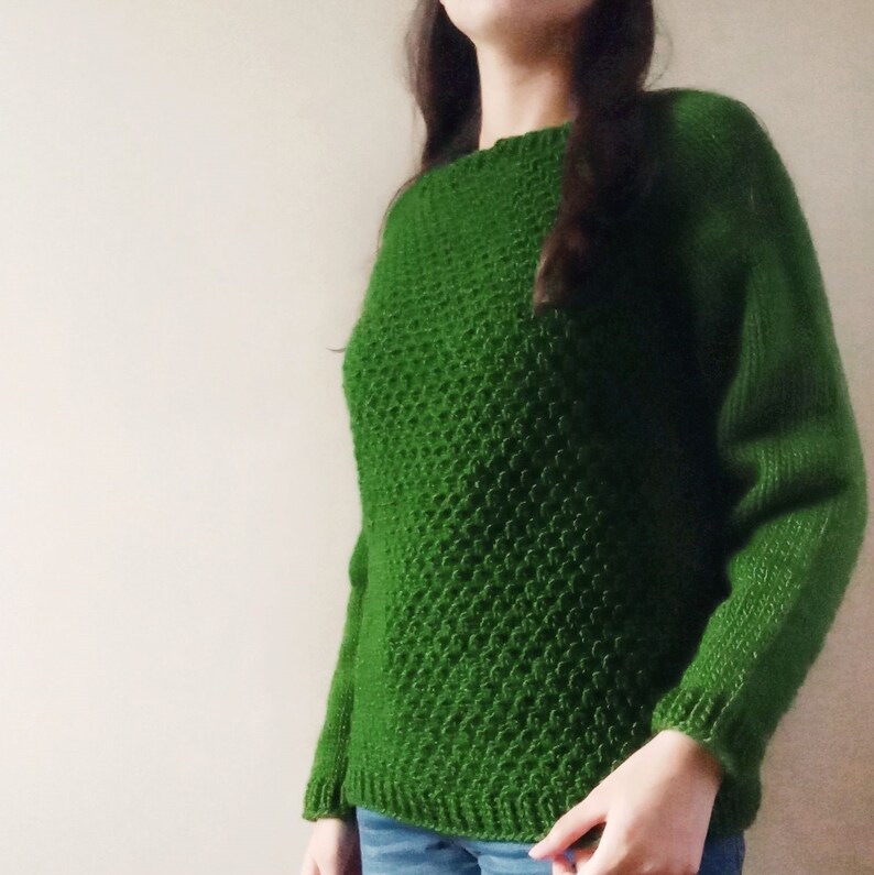 Knitting Pattern in Spanish, Handmade Two-needle Knitted Raglan Sweater ...