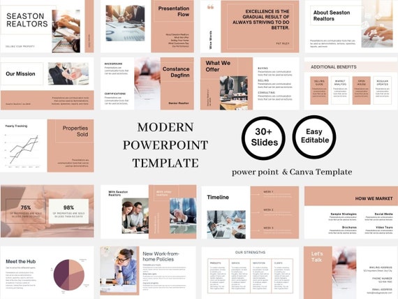 Modern Powerpoint Presentation Template. Clean Modern & | Etsy