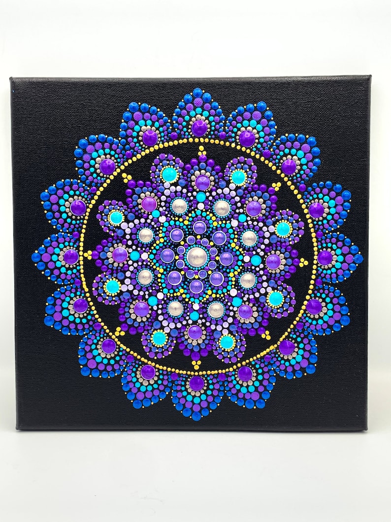 High Frequency Colors Flower Mandala Painting - Etsy