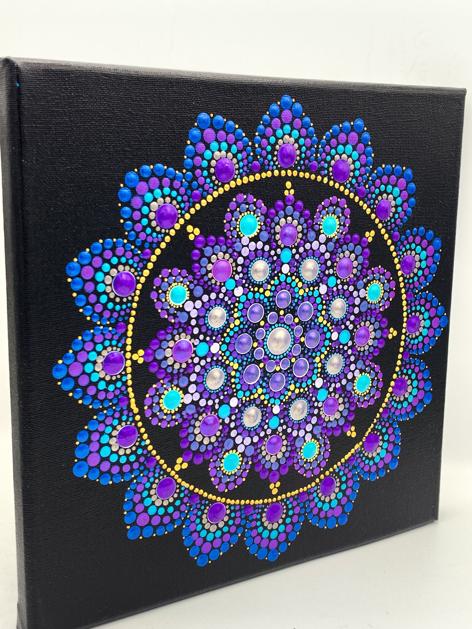 High Frequency Colors Flower Mandala Painting - Etsy