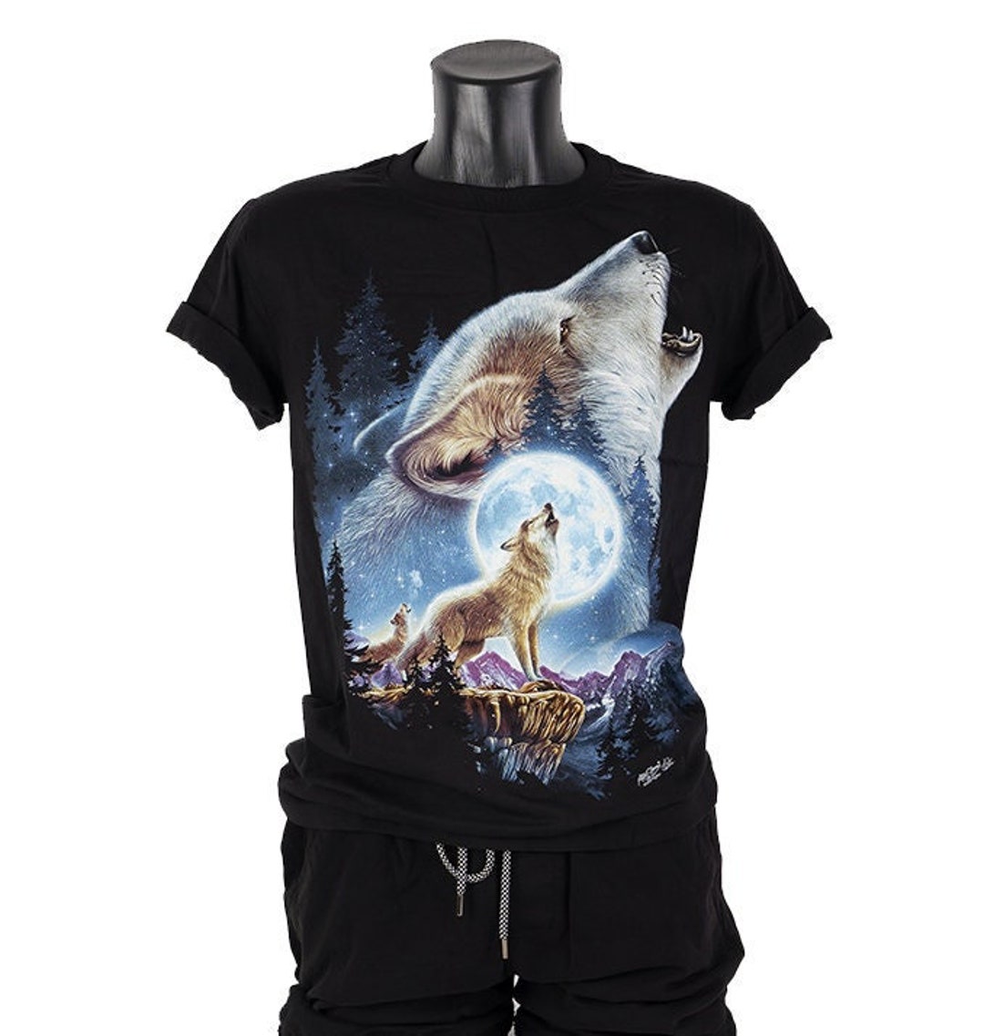 T-shirt HD Rock Chang Original Full Moon Wolf Glow in the Dark Front ...