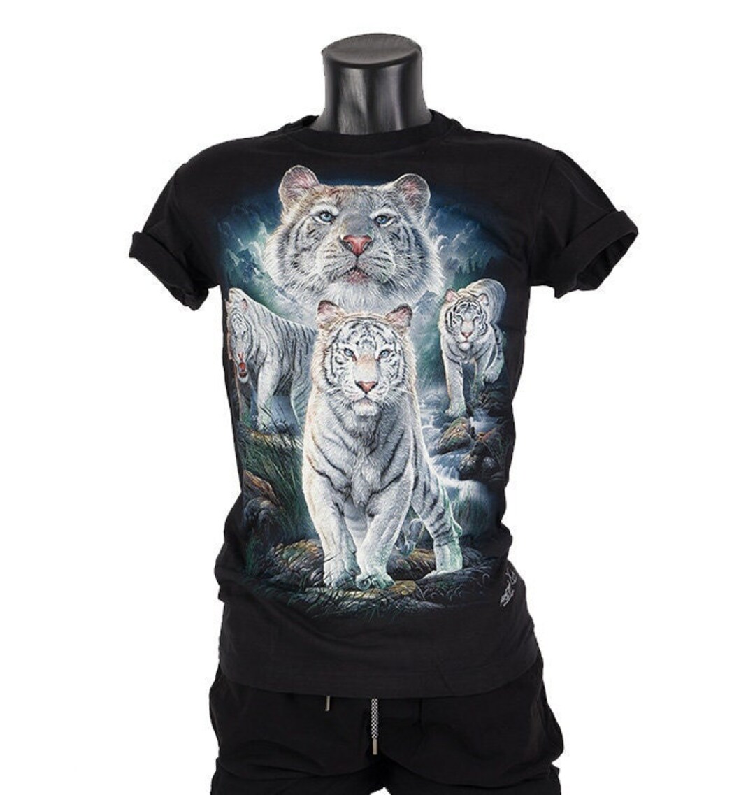 T-shirt Rock Chang Original White Tigers in the Mountains Glow in the ...
