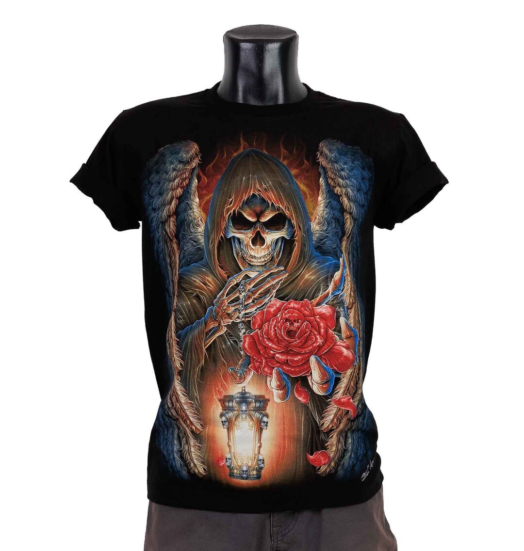 T-shirt Rock Chang Original the Rose of the Dark Angel Glow in the Dark ...