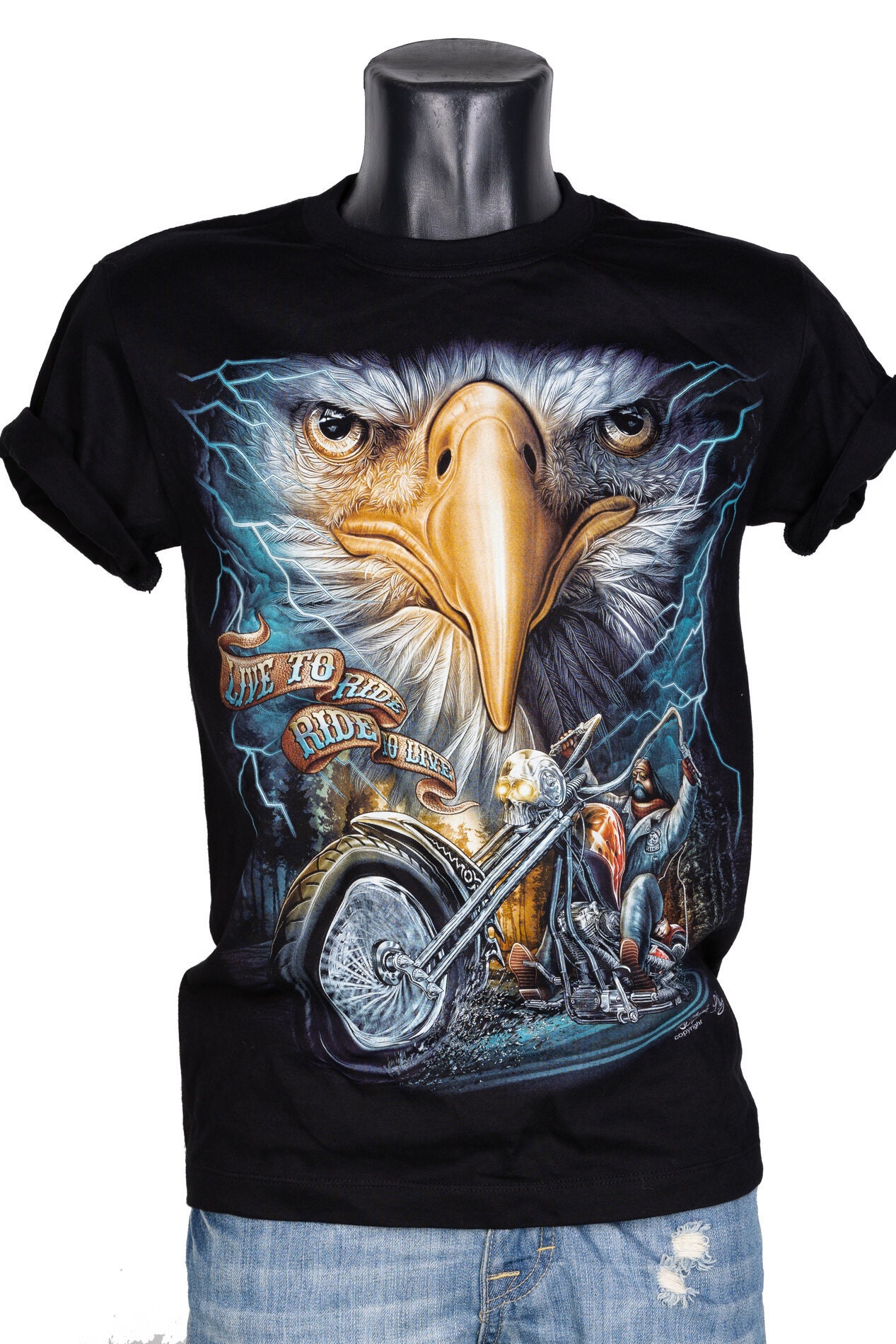 T-shirt HD Rock Chang Original Live to Ride Eagle HD-87 Glow in the ...
