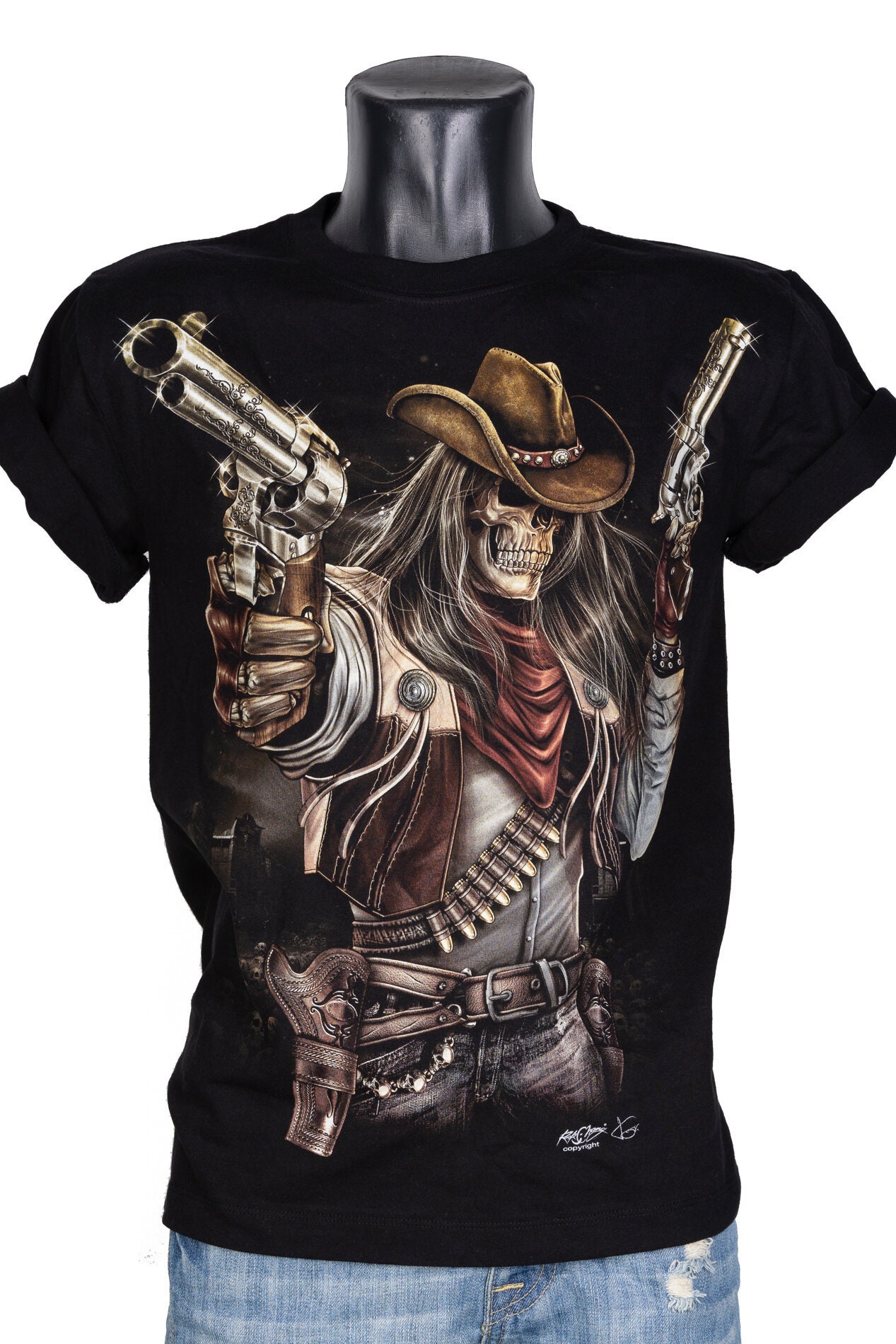 T-shirt Rock Chang Original Cowboy Skeleton GR-607 Glow in the Dark ...
