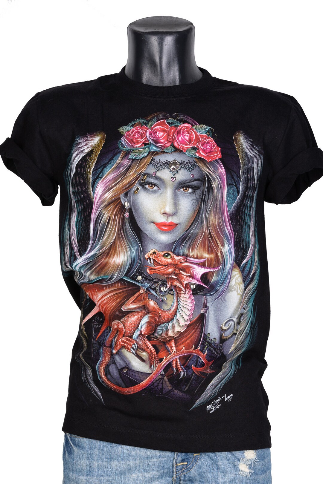 T-shirt 4D Rock Chang Original Dragon Angel 4D-18 Glow in the Dark ...