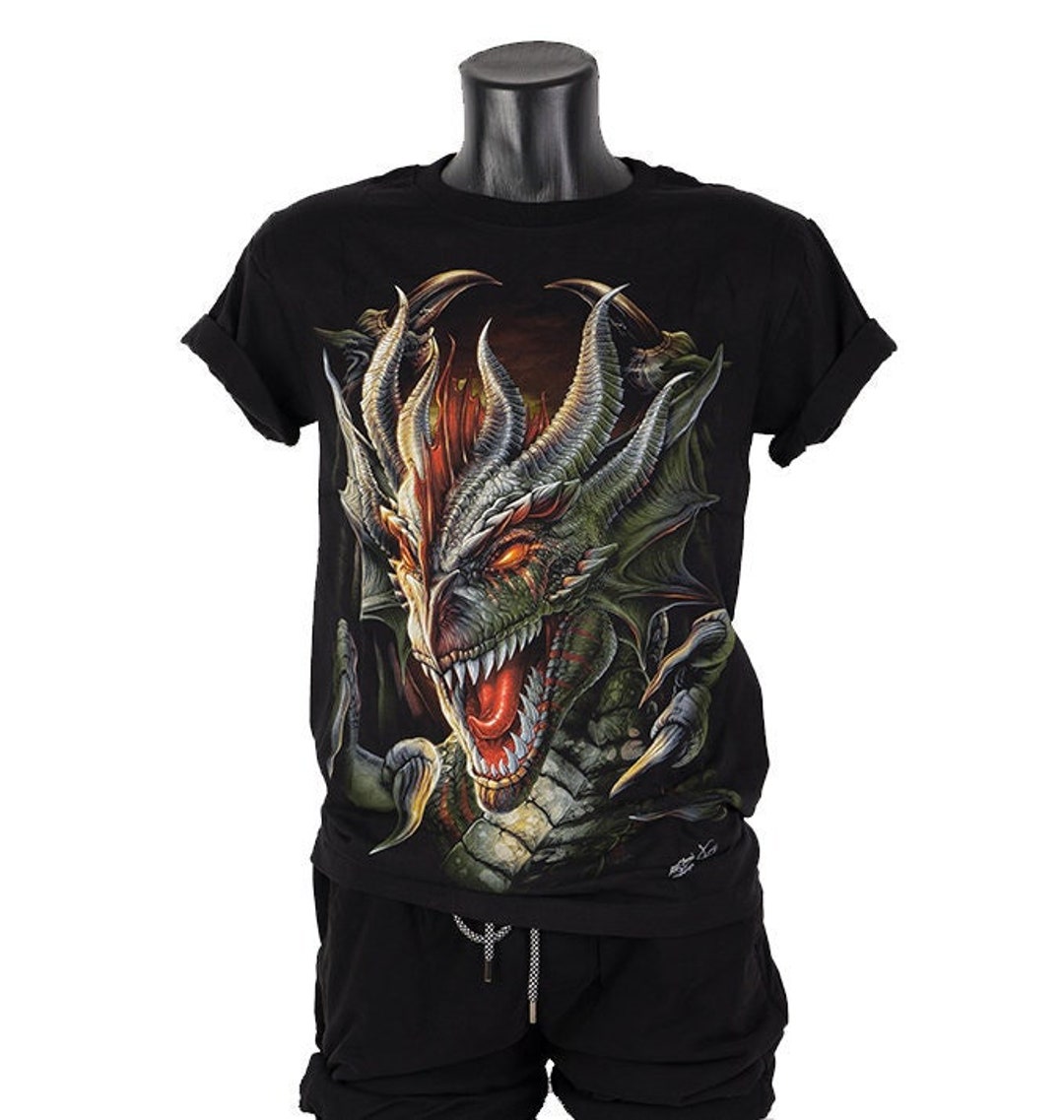 T-shirt HD Rock Chang Original Evil Dragon's Head Glow in the Dark ...